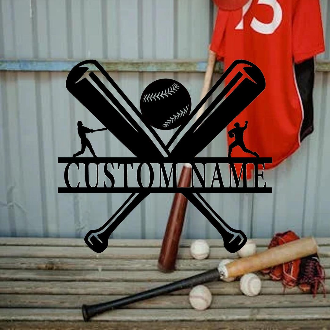 Custom Baseball Name Wall Art Sign,baseball Metal Door Hanging Sign ...