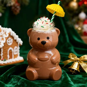 Glass Teddy Bear Cup With Straw - Etsy UK