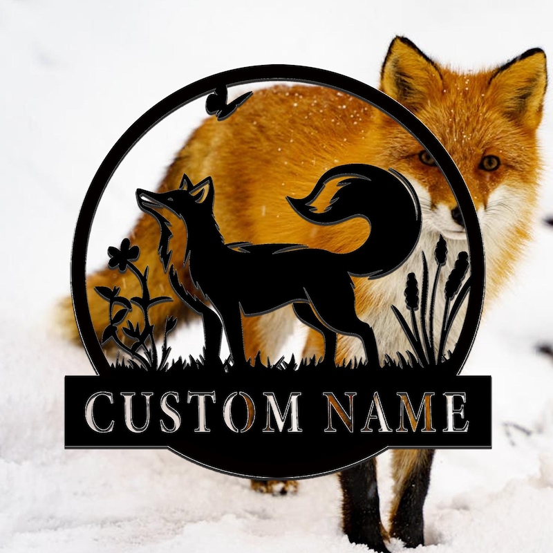Metal Porch Sign Fox - Etsy UK