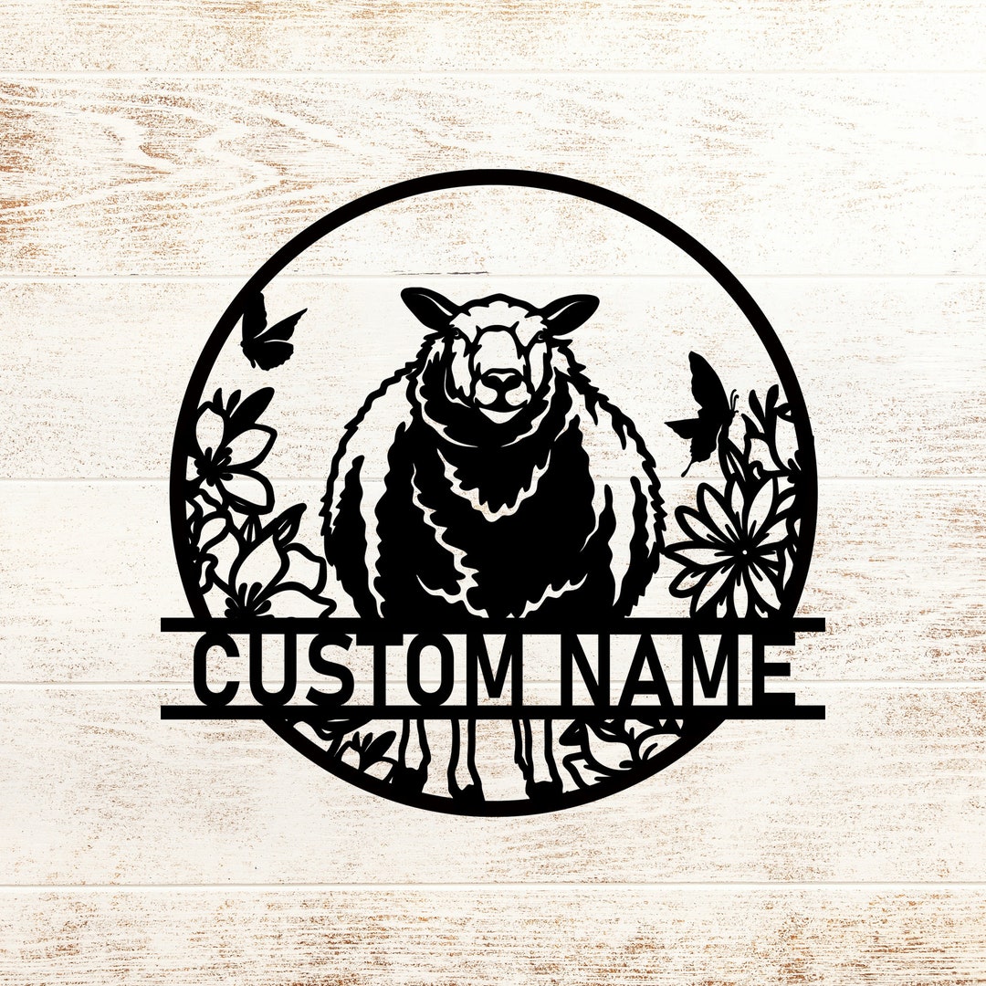 Custom Sheep Metal Wall Sign, Personalized Sheep Metal Wall Art, Sheep ...