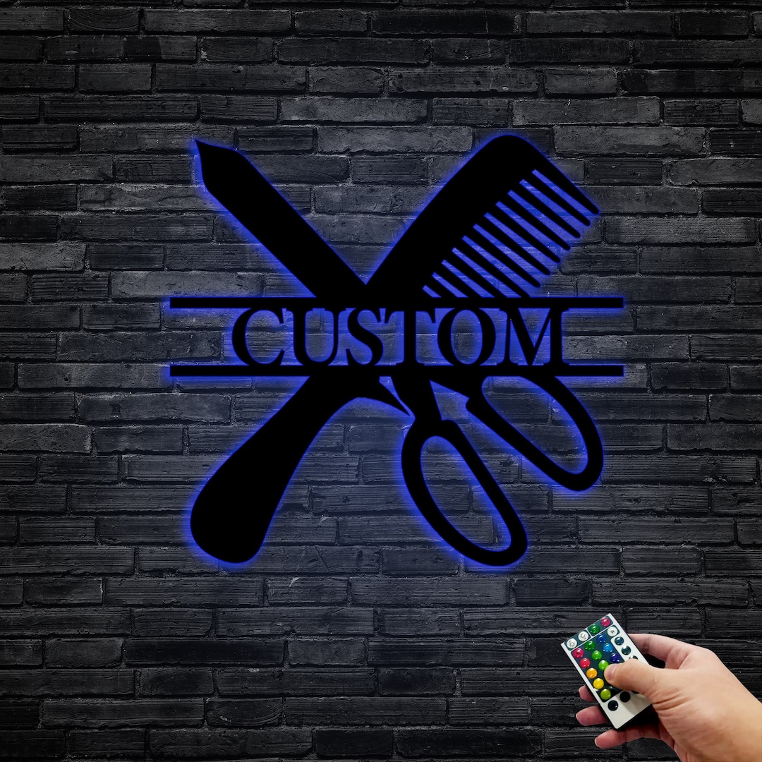 Custom Hair Stylist Metal Wall Art Sign, Personalized Salon Name Metal ...