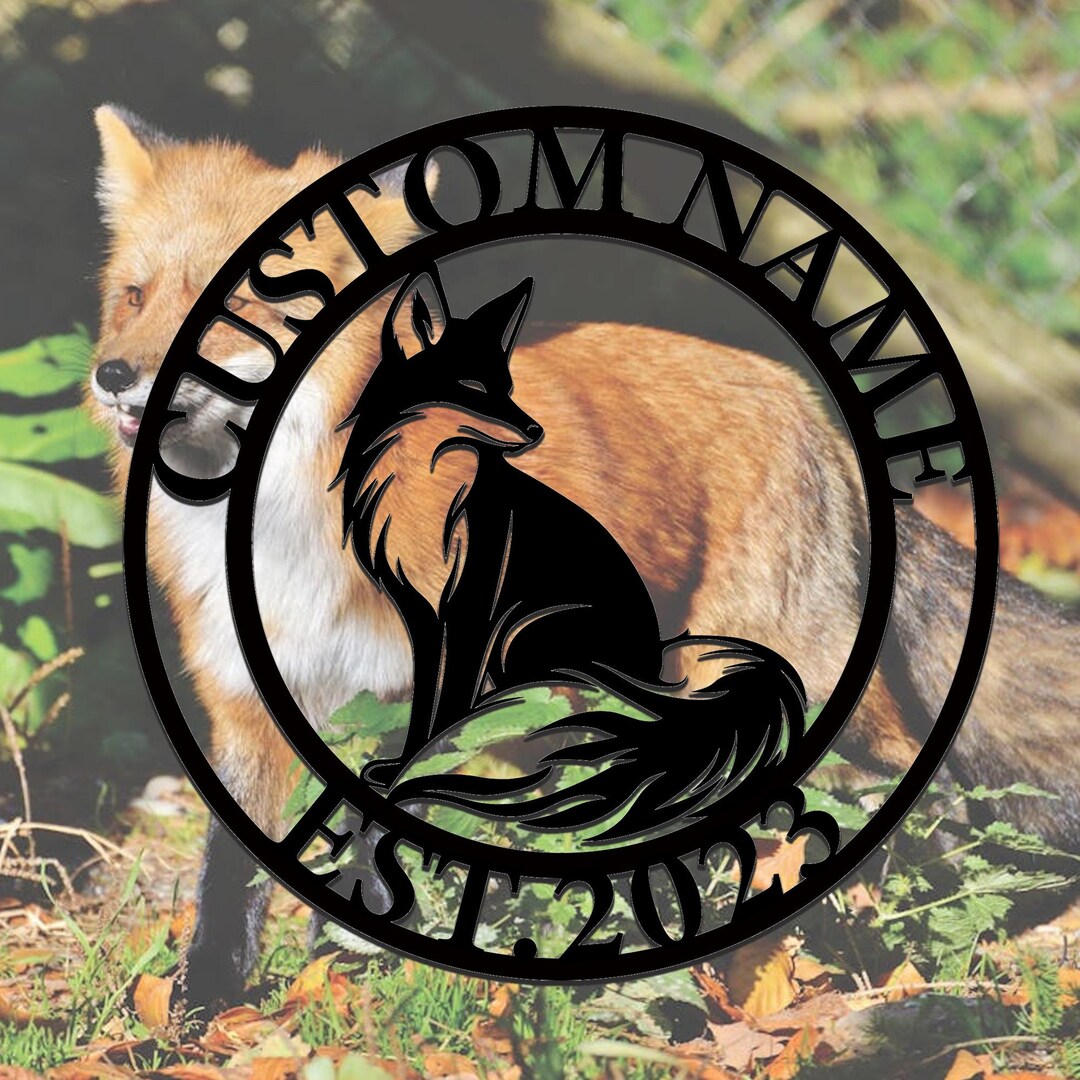 Custom Fox Animal Metal Wall Art Sign, Fox Lover Sign, Metal Wall Decor ...