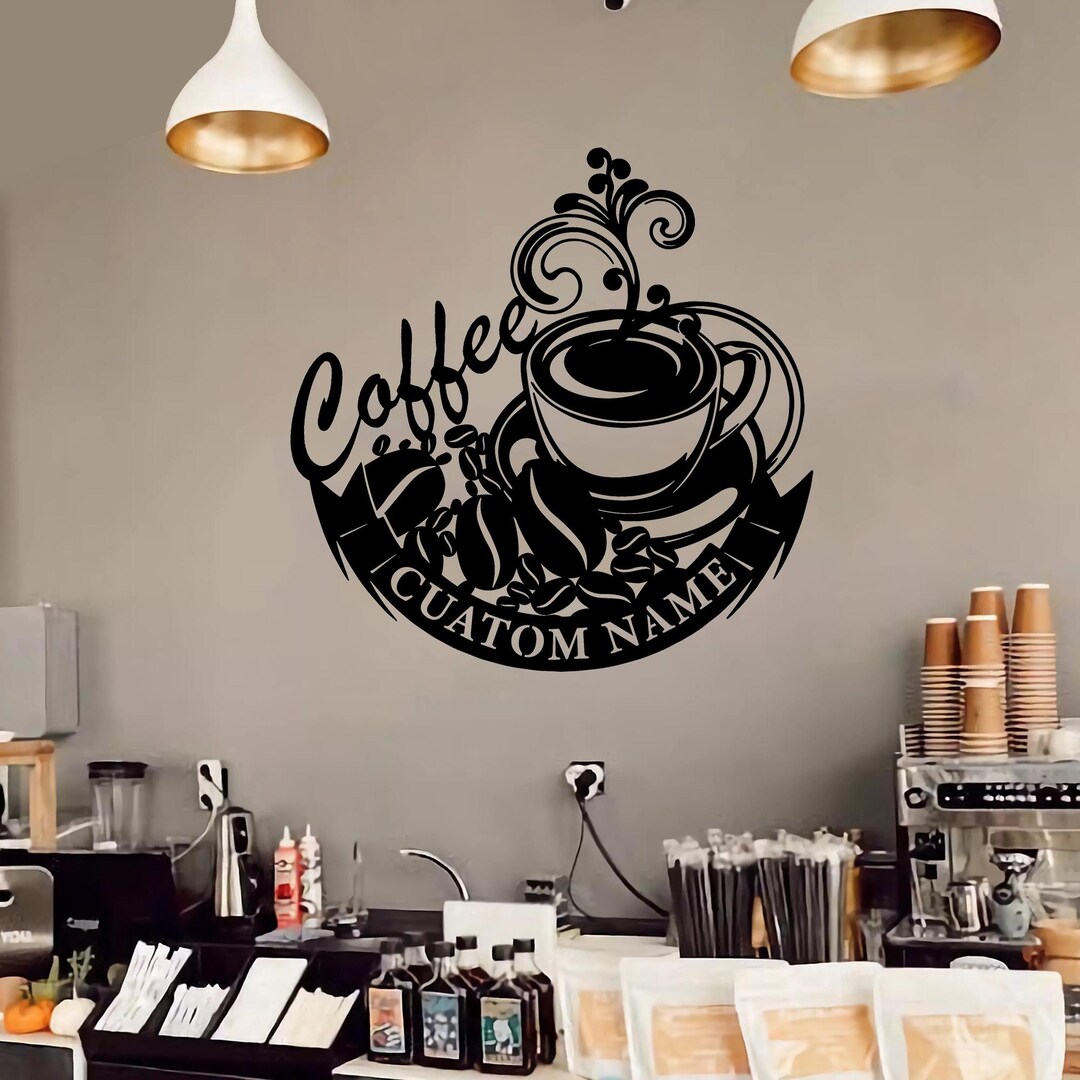 Personalized Coffee Metal Sign, Cafe Wall Decoration, Outdoor Wall ...