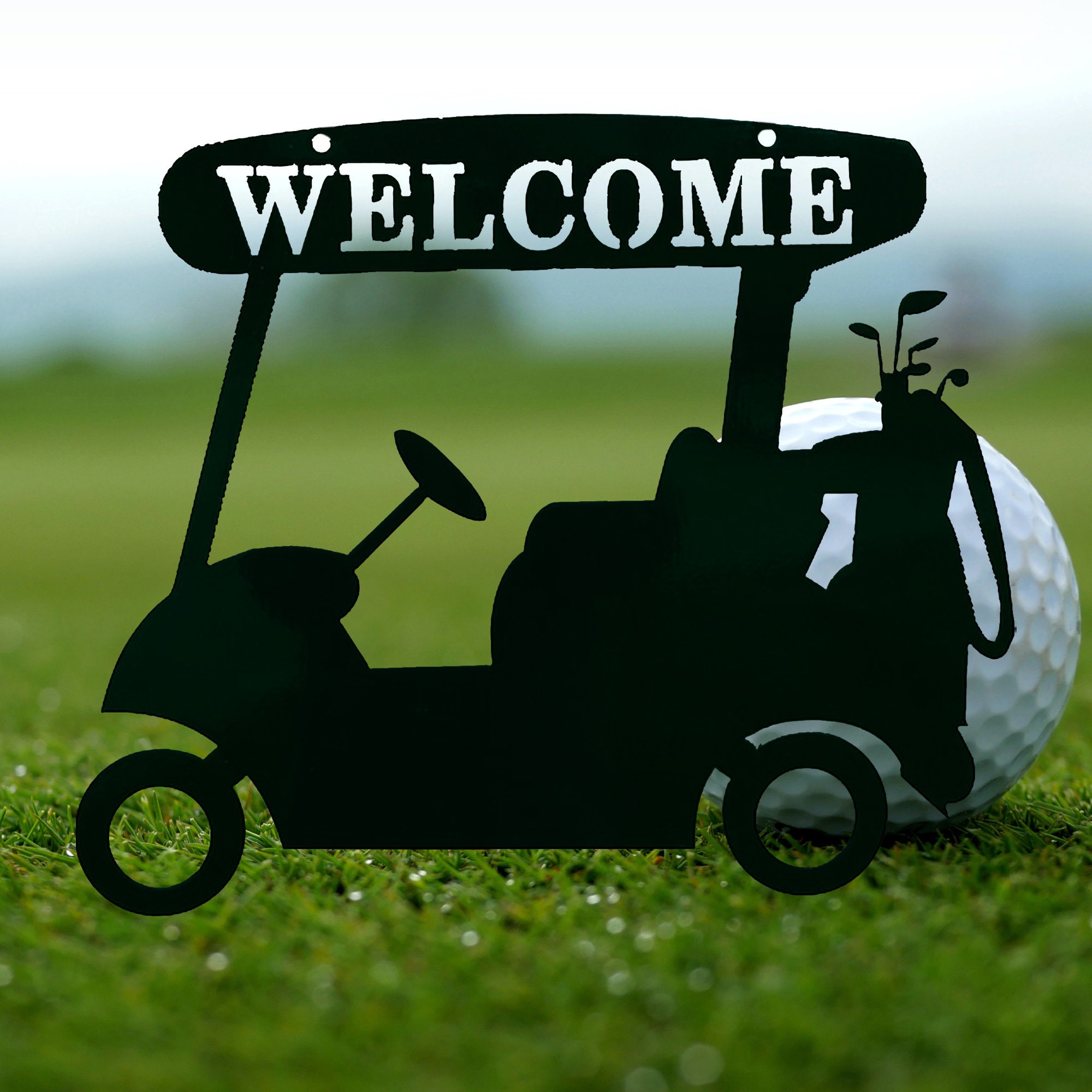 Custom Golf Cart Metal Sign, Metal Wall Art, Indoor Outdoor Decor ...