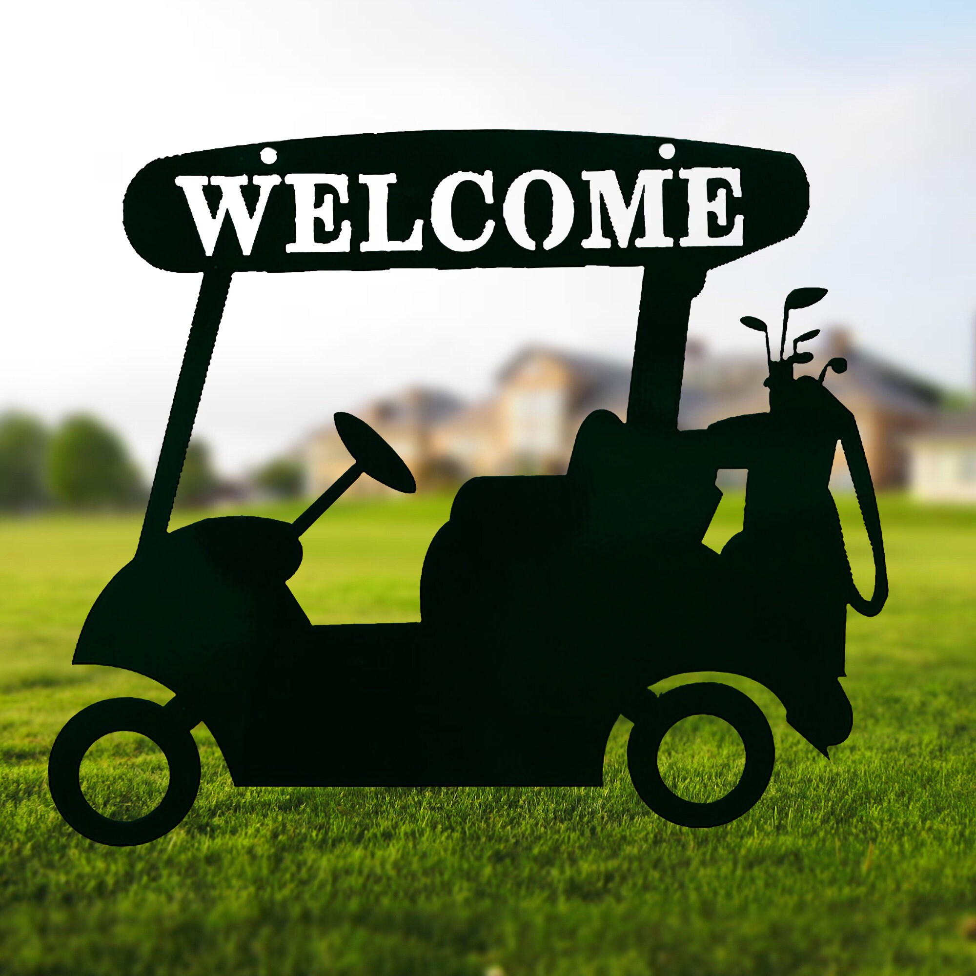 Custom Golf Cart Metal Sign, Metal Wall Art, Indoor Outdoor Decor ...
