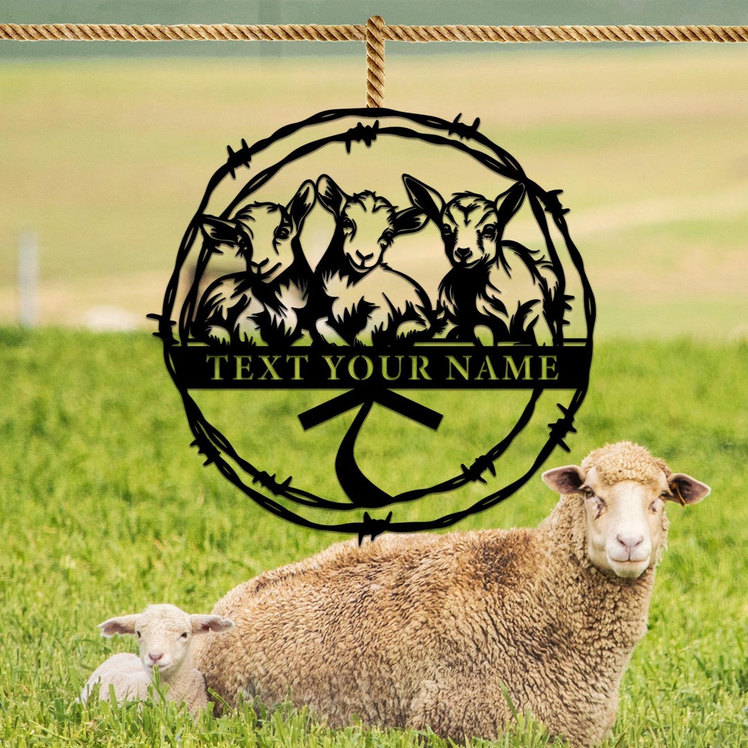 Custom Goat Farm Name Metal Sign, Personalized Goat Ranch Farm Wall Art ...