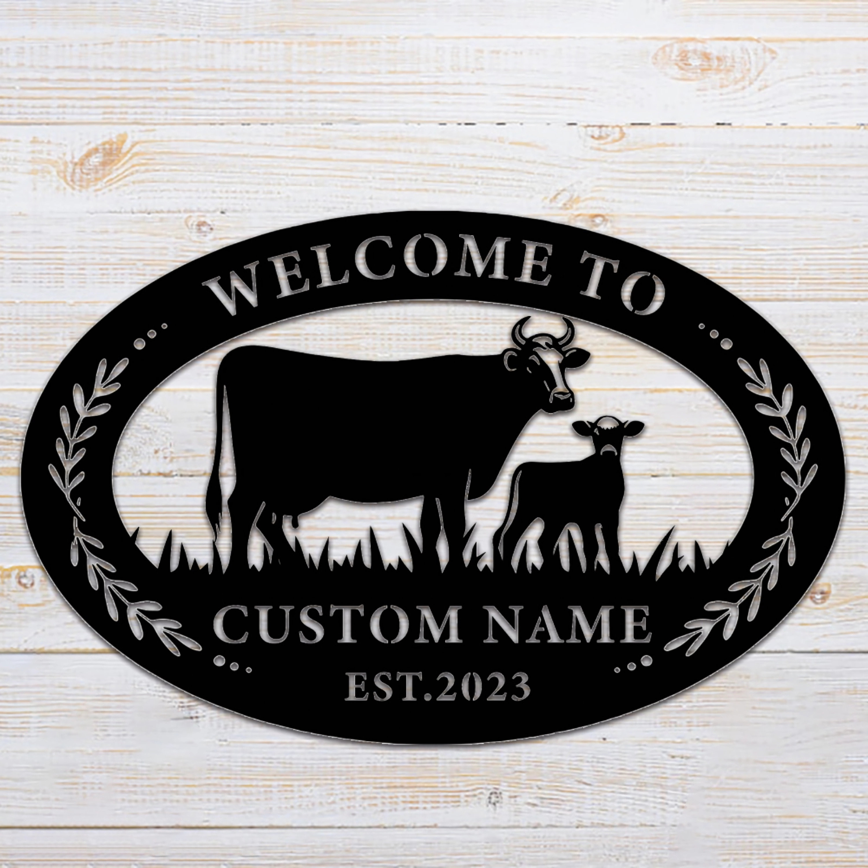 Customizable Cow Signs, Cow Metal Wall Art, Farm Decorations, Metal ...