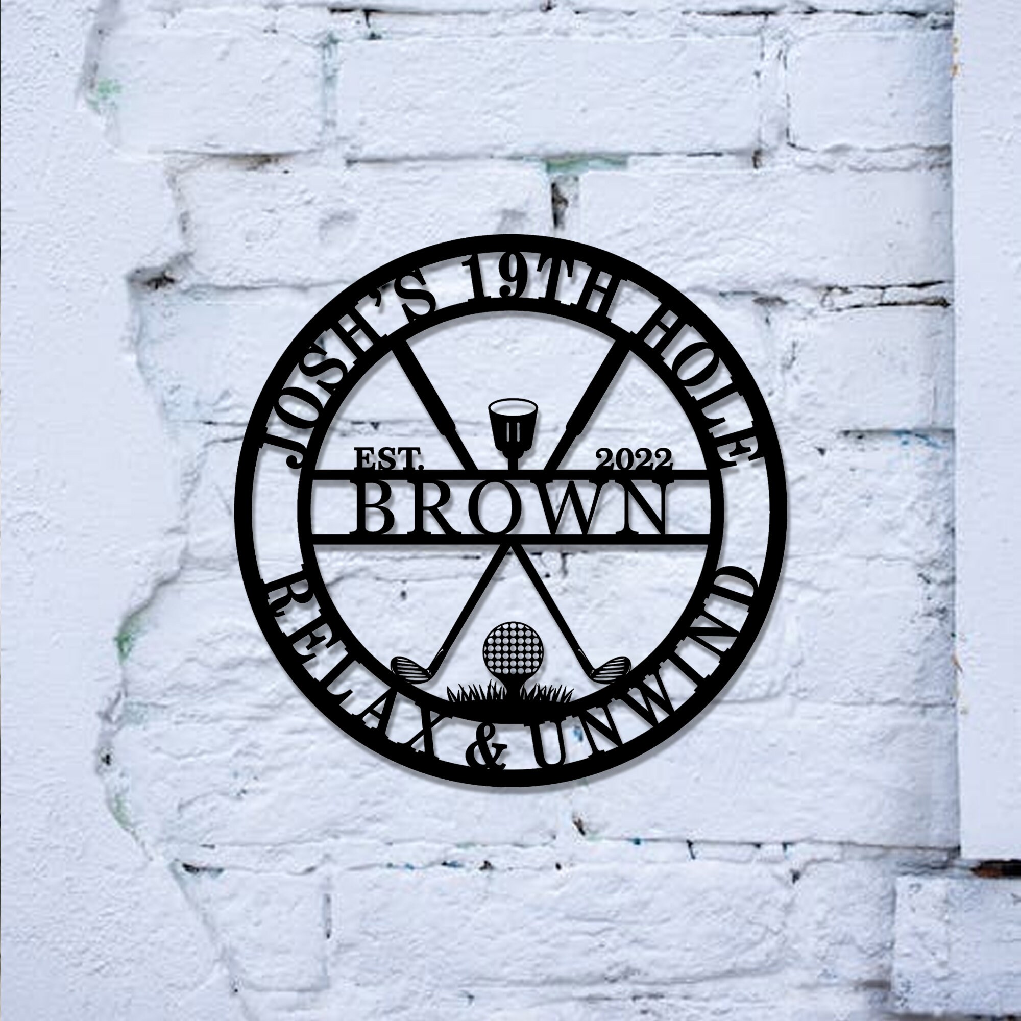 Personalized Golf Sign 19th Hole Metal Signcustom Metal Name - Etsy