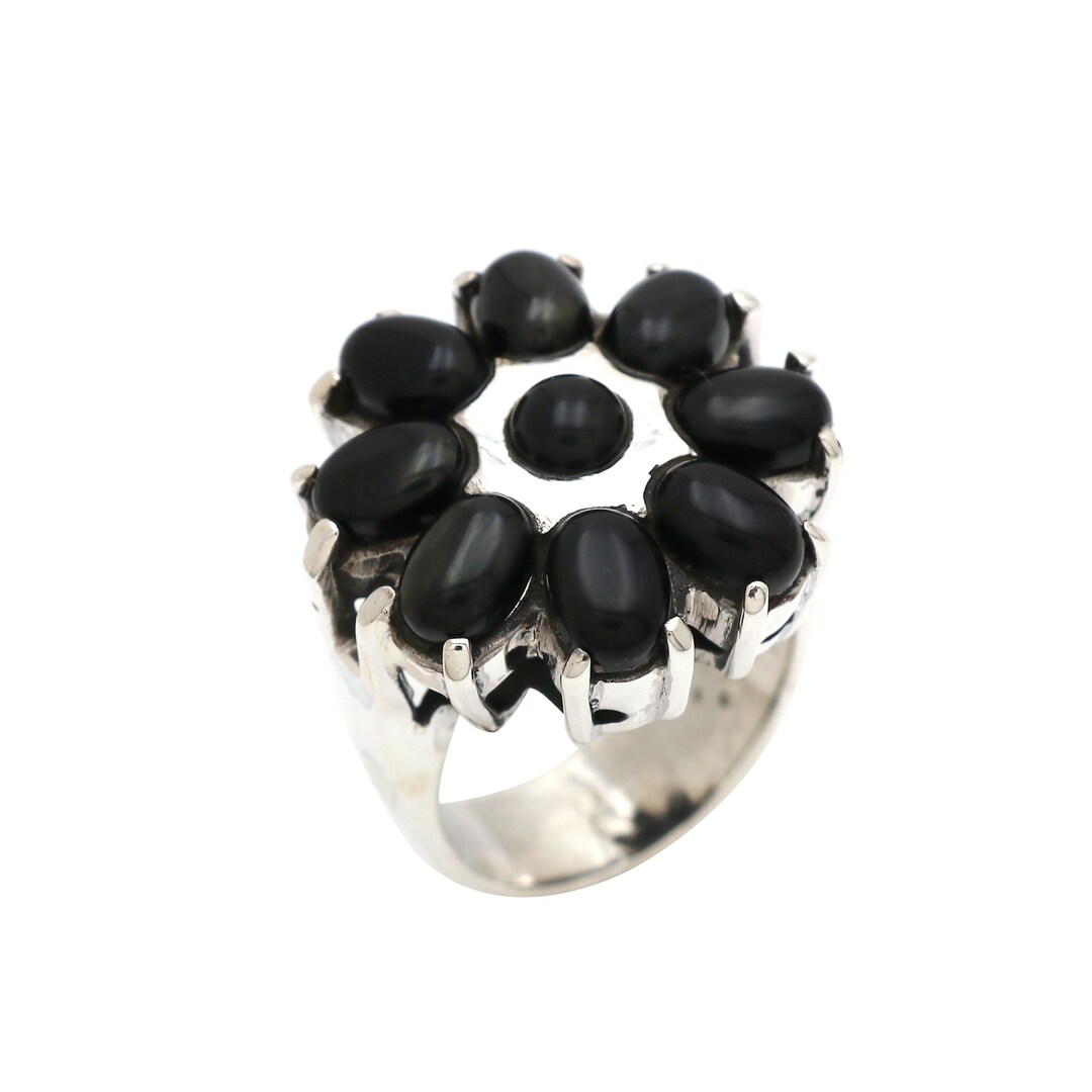 Handmade Square Black Onyx Sterling Silver Ring, July Birthstone - Etsy
