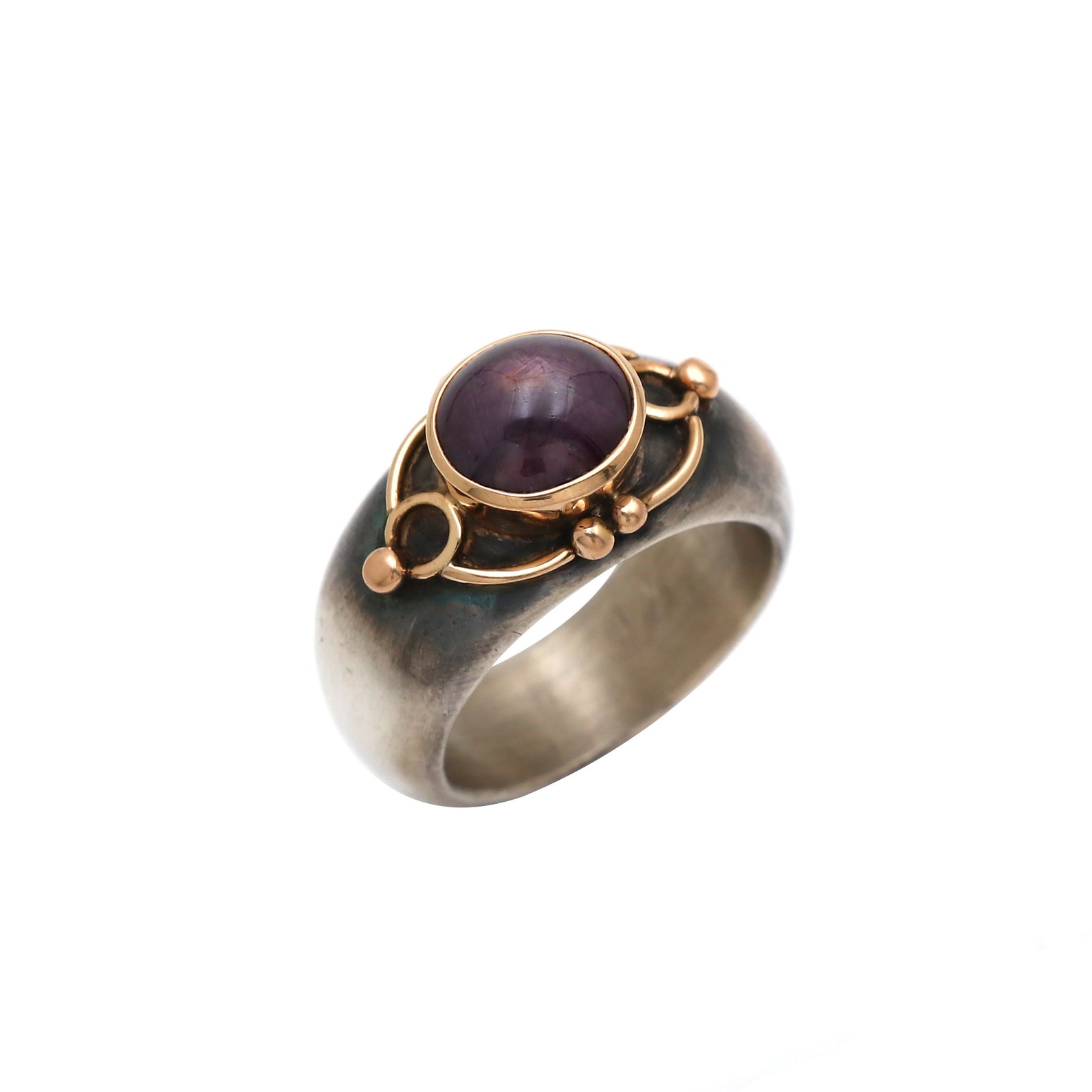 Ancient Roman Star Ruby Ring, 18k Gold & Sterling Silver - Etsy