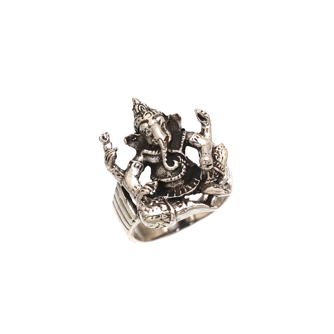 Sterling Silver Ganesh Ring, Boho Yoga Jewelry, Handmade - Etsy