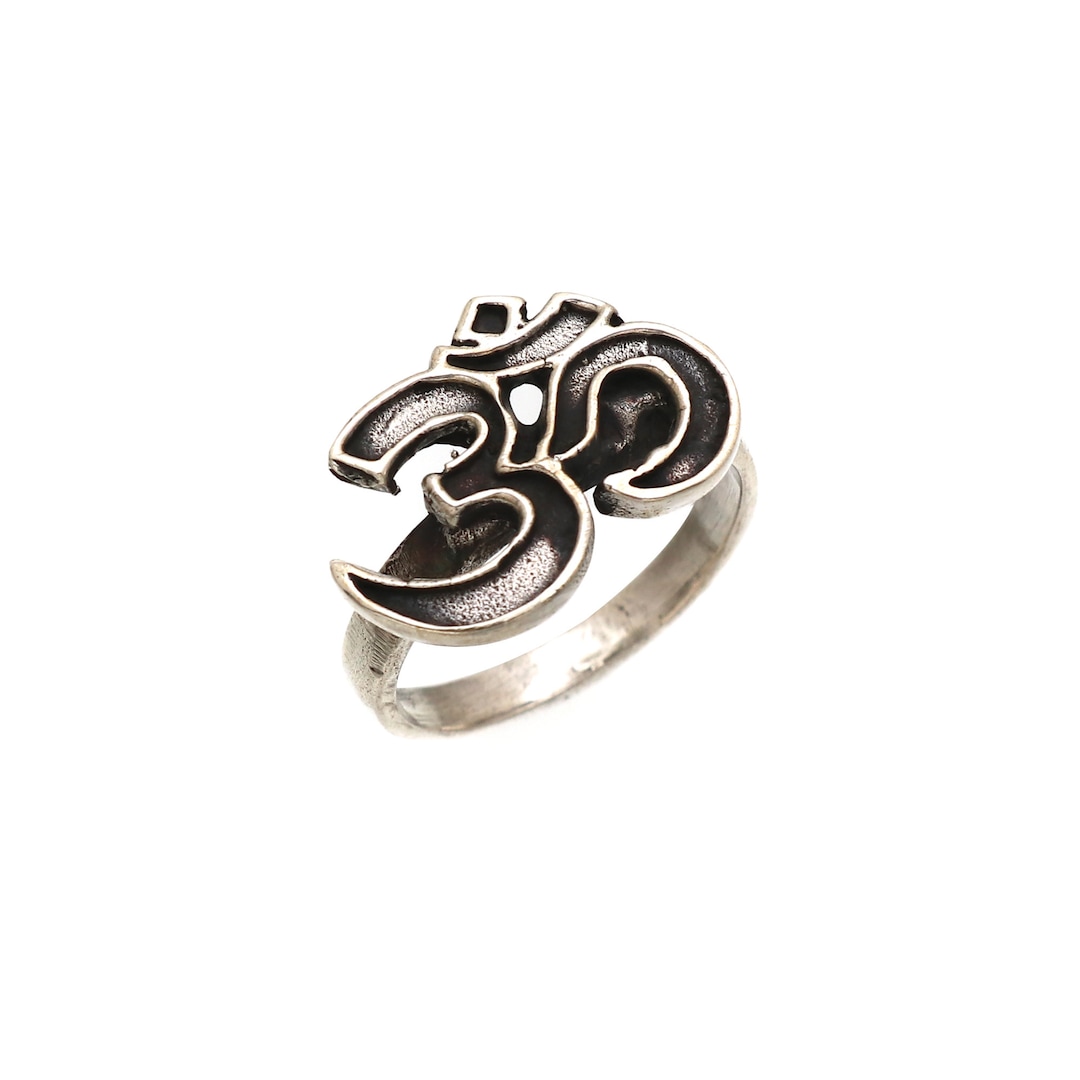 925 Sterling Silver OM Ring, Yoga Ring, Boho Ring, Meditation Ring ...