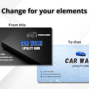 Loyalty Card for Car Wash Canva Template | Car Wash Business Card ...