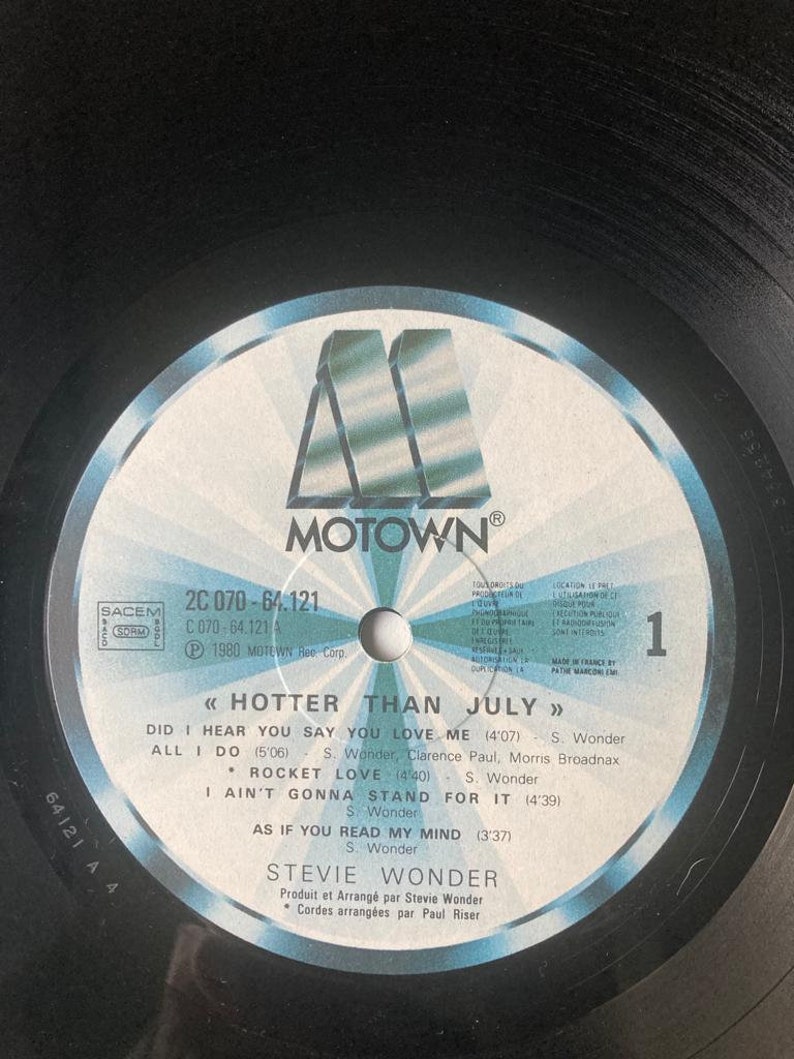 Stevie Wonder Hotter Than July Vinyl LP Record - Etsy