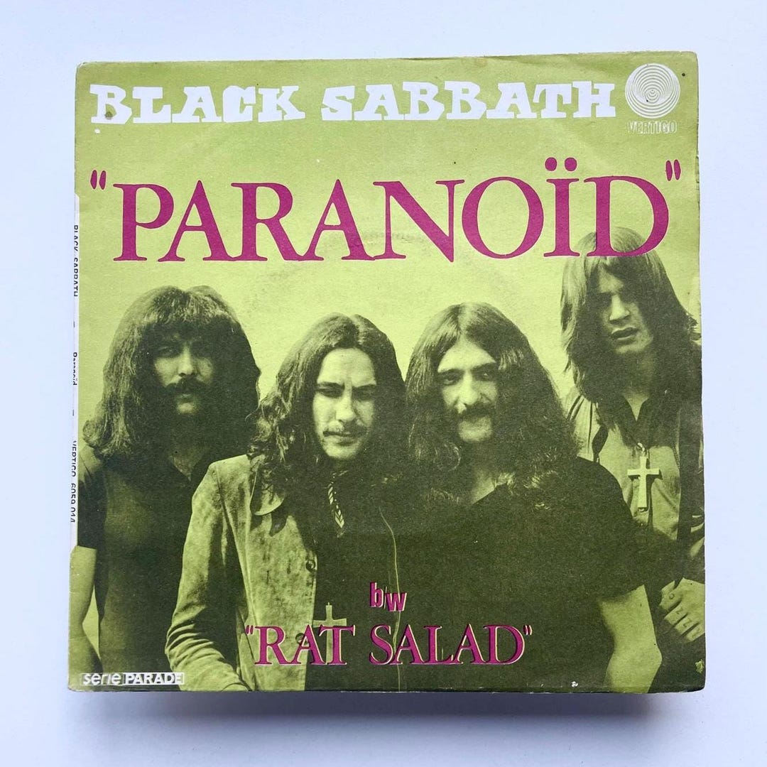 Black Sabbath Paranoid 7in Single Vinyl Record - Etsy