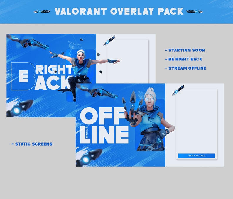 Valorant Twitch Overlay Package - Jett - Etsy