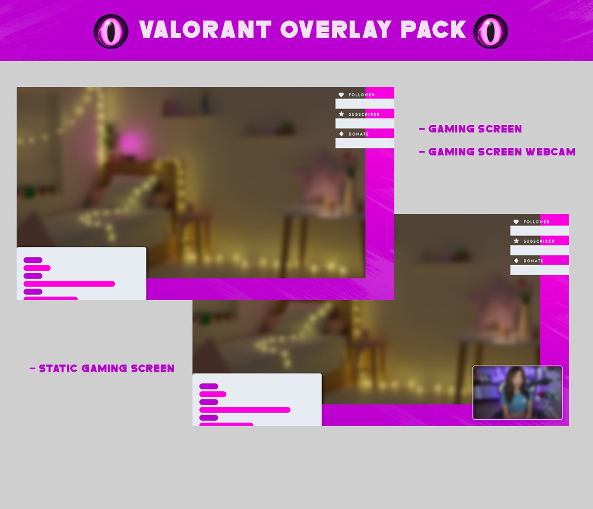 Valorant Twitch Overlay Package - Reyna - Etsy