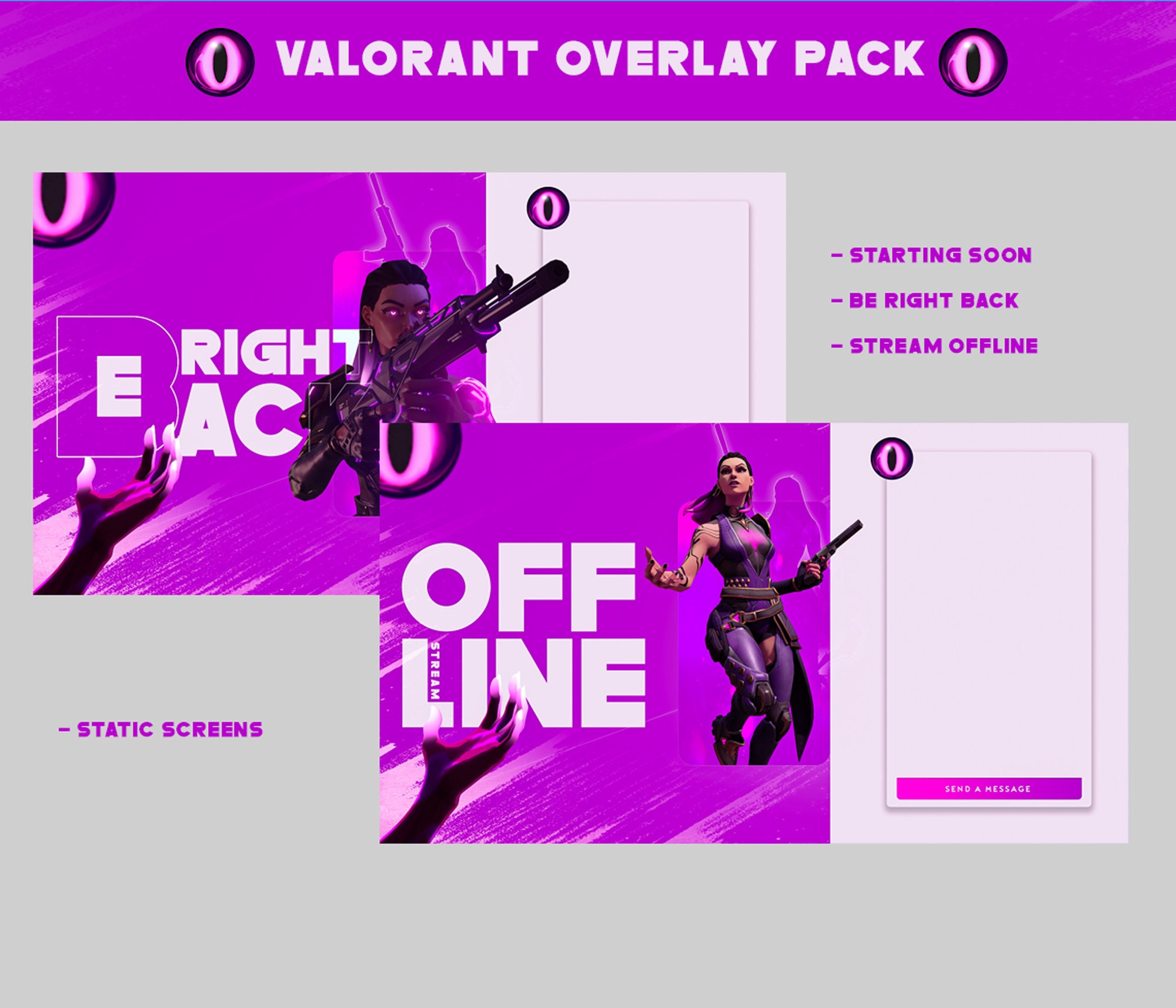 Valorant Twitch Overlay Package - Reyna - Etsy