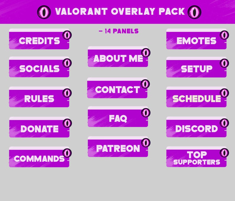 Valorant Twitch Overlay Package - Reyna - Etsy