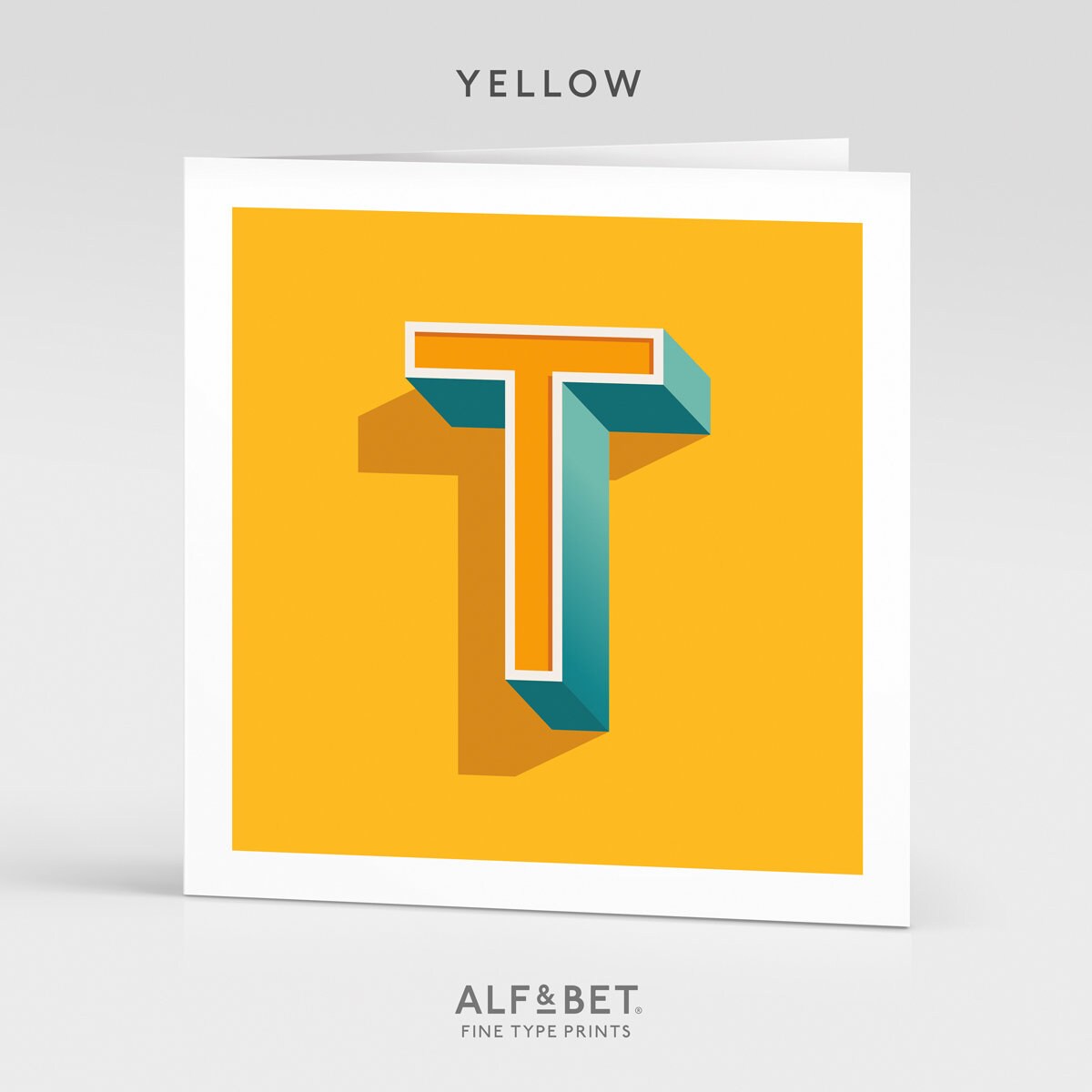 Letter T Birthday Card Alphabet Cards Initials Card A-Z Card ABC Card ...