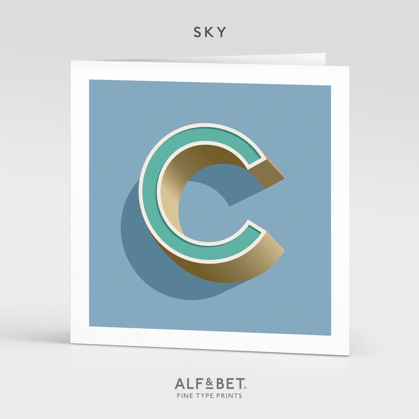 Letter C Birthday Card | Alphabet Cards | Initials Card | A-Z Card ...