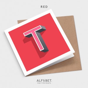 Letter T Birthday Card | Alphabet Cards | Initials Card | A-Z Card ...