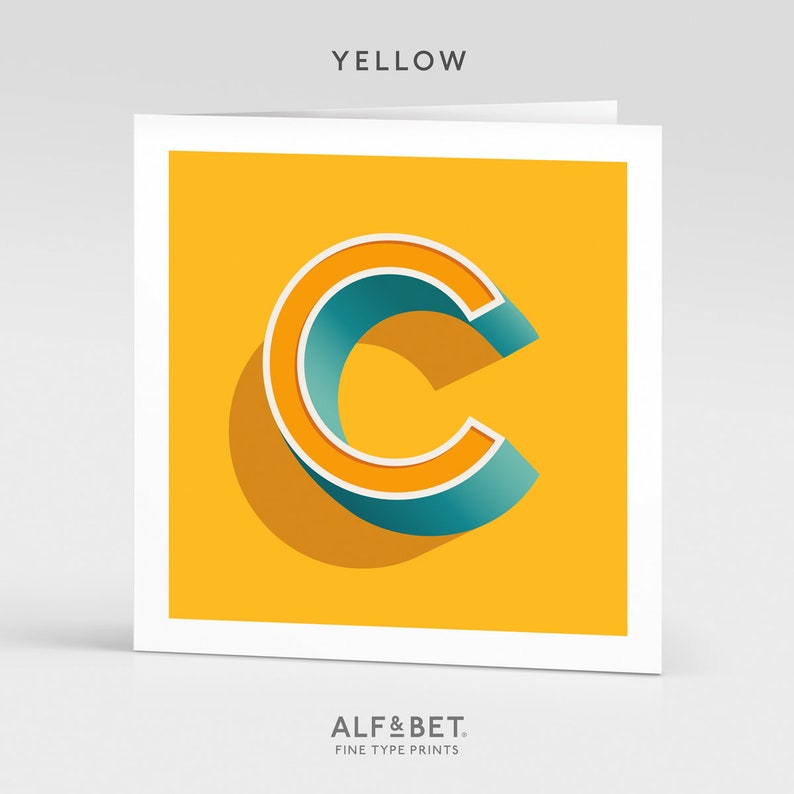 Letter C Birthday Card | Alphabet Cards | Initials Card | A-Z Card ...
