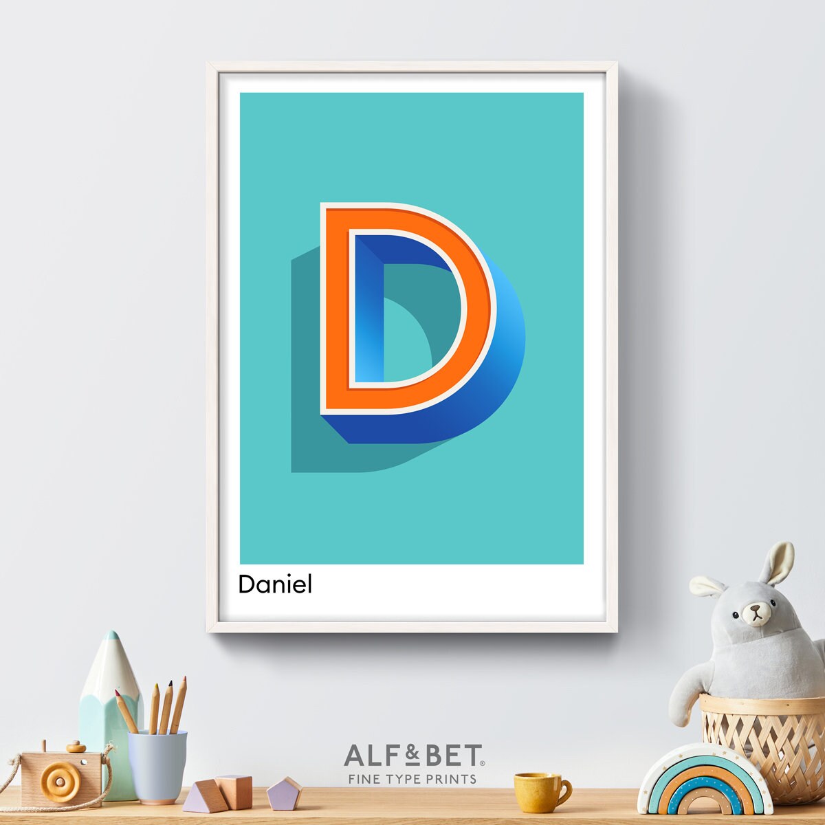 Personalised Name and Letter Print, Custom Alphabet Print, Personalised ...