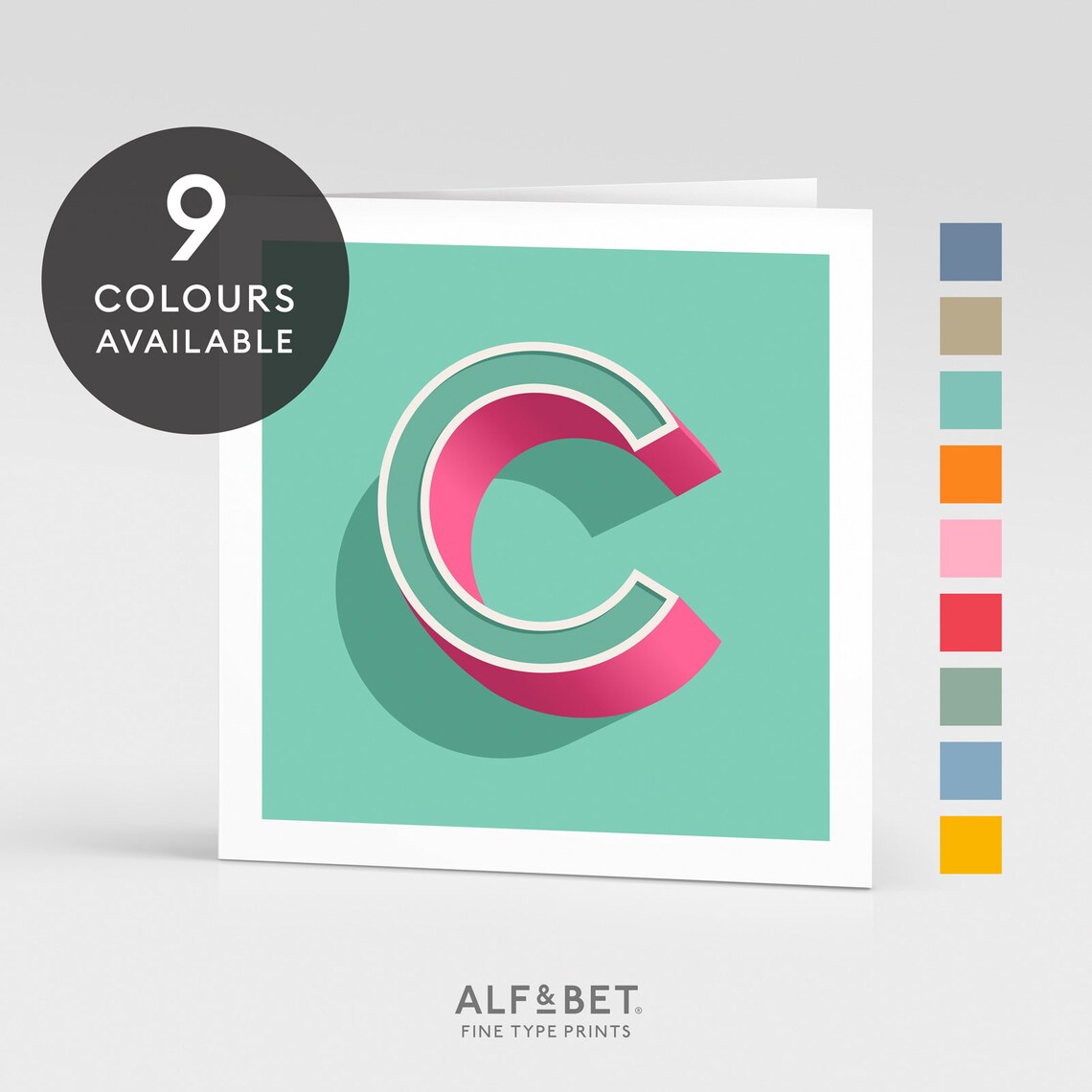 Letter C Birthday Card | Alphabet Cards | Initials Card | A-Z Card ...