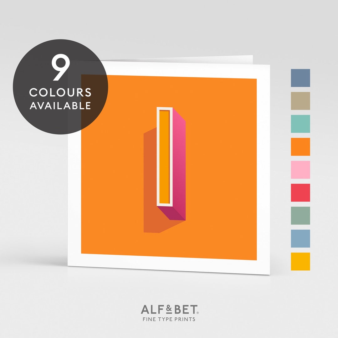 Letter I Birthday Card | Alphabet Cards | Initials Card | A-Z Card ...