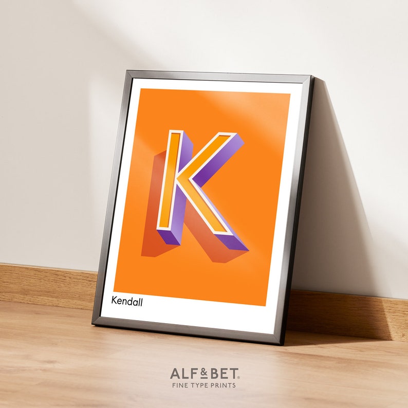 Personalised Name and Letter Print, Custom Alphabet Print, Personalised Initial Poster, Bold ...