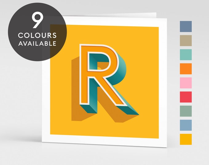 Letter R Birthday Card | Alphabet Cards | Initials Card | A-Z Card ...