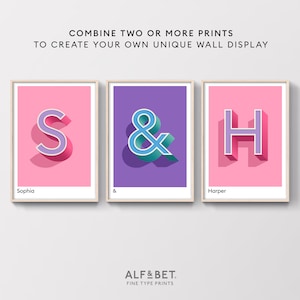 Personalised Name and Letter Print, Custom Alphabet Print, Personalised ...