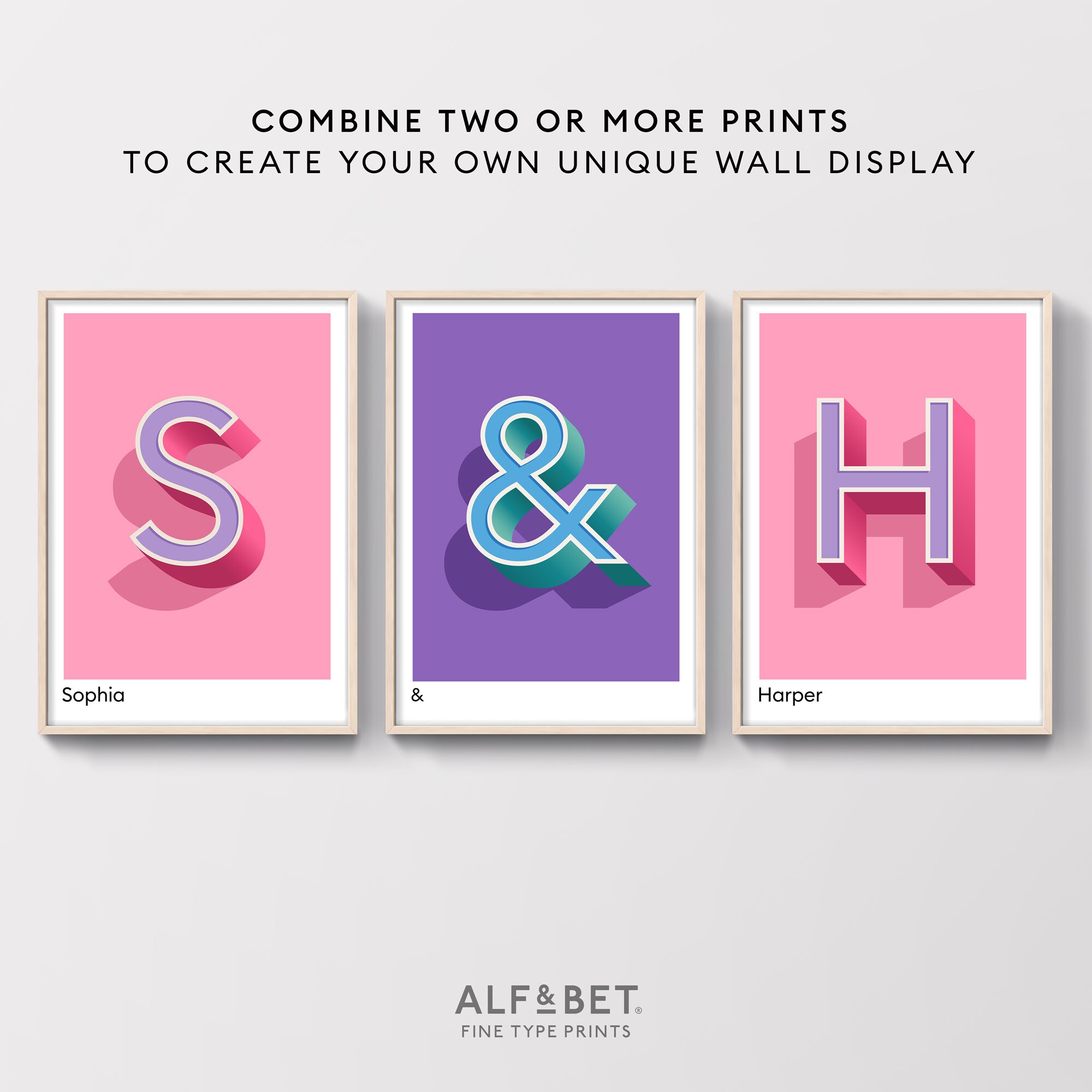 Personalised Name and Letter Print, Custom Alphabet Print, Personalised ...