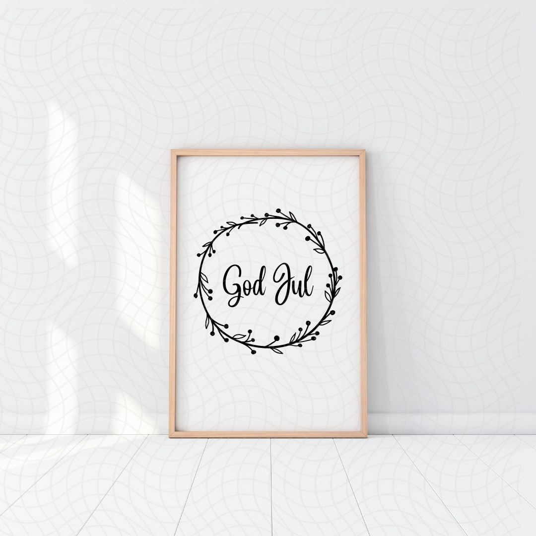 God Jul Wreath | Christmas | SVG PNG JPG | Plotter Cricut Silhouette ...