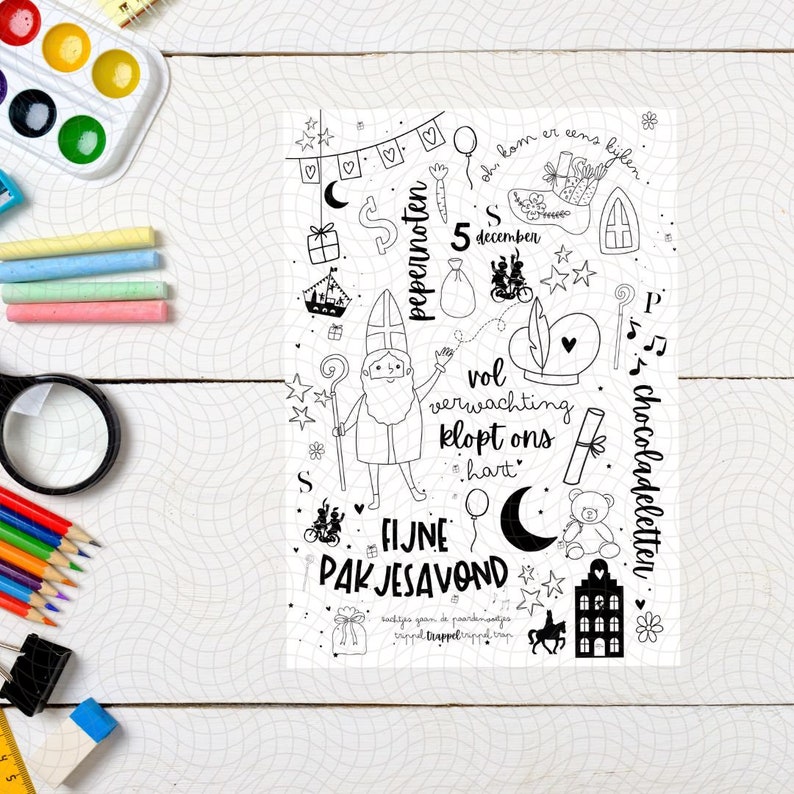 Sinterklaas Poster | Coloring Page | A4 & A3 PDF | Direct Print ...