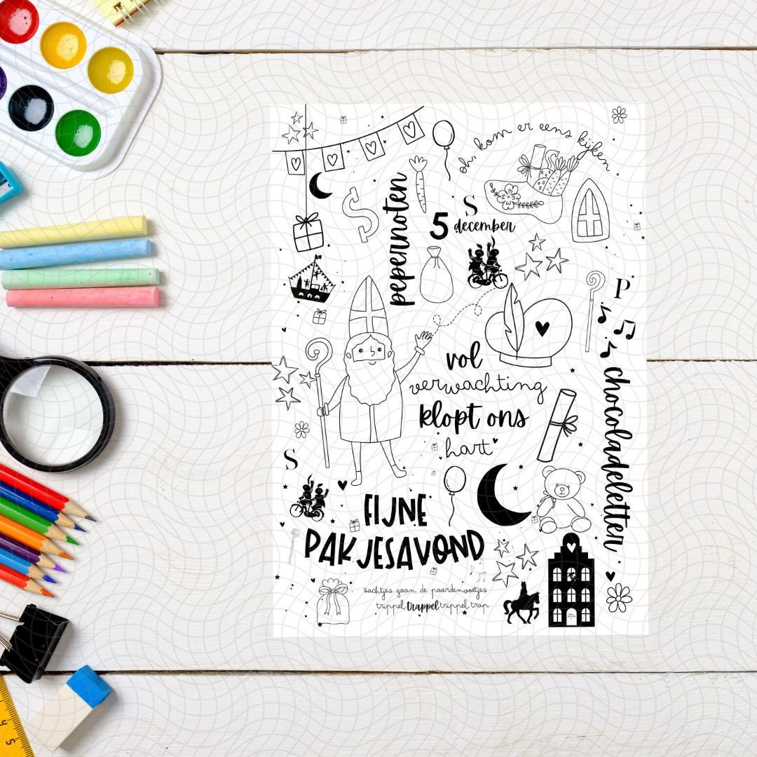 Sinterklaas Poster | Coloring Page | A4 & A3 PDF | Direct Print ...