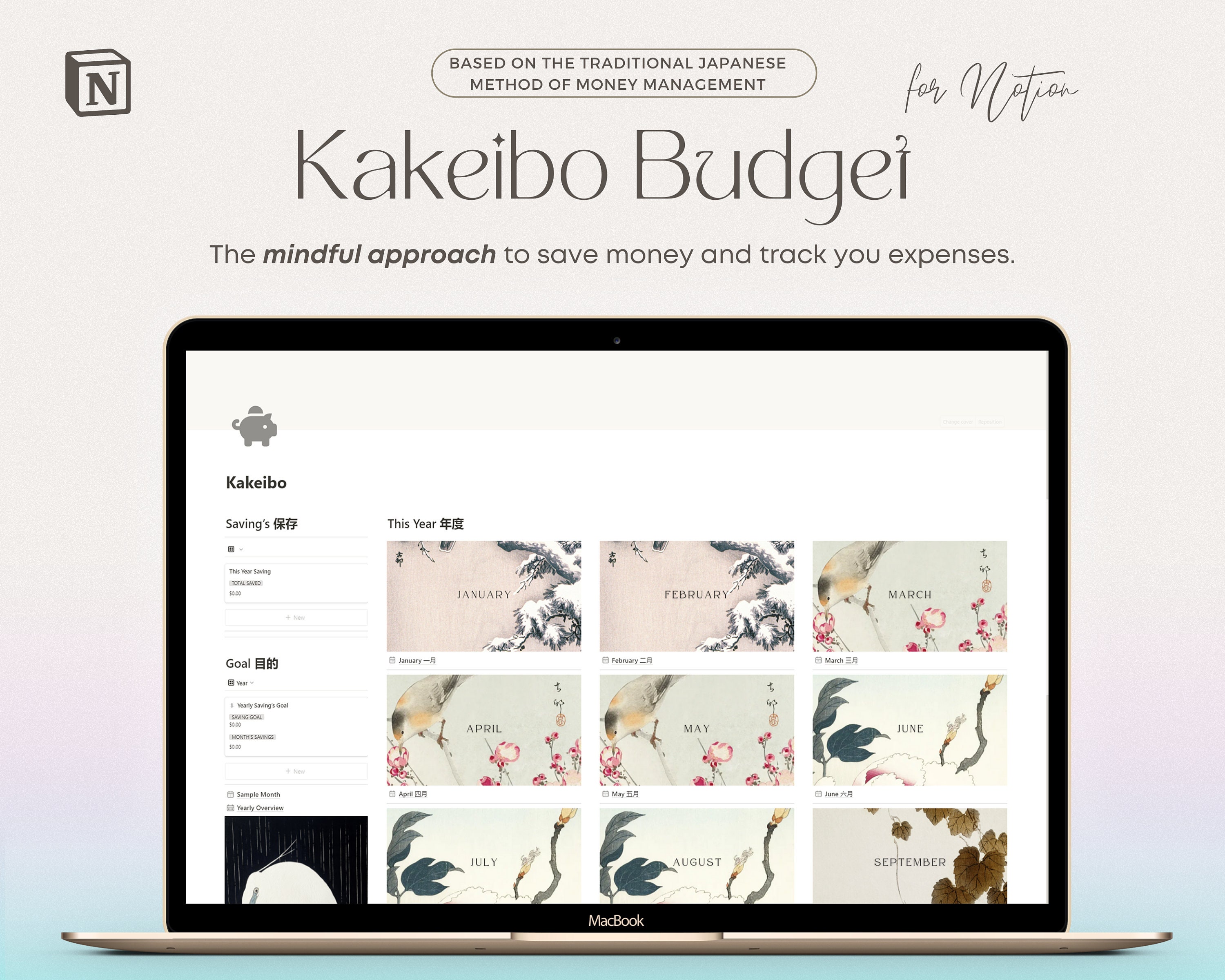 Kakeibo Notion Budget Template, Savings Tracker, Expense Tracker ...