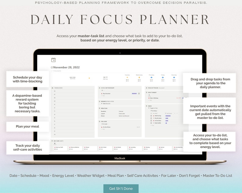 Adhd Digital Planner Notion Template, Adhd Journal, Adhd Daily Planner ...