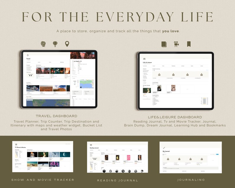 Notion Template Life Planner Notion Dashboard All In One Etsy