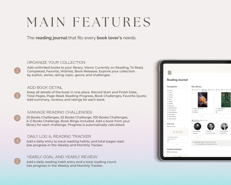 Notion Reading Journal Template | Book Tracker, Book Review, Reading ...
