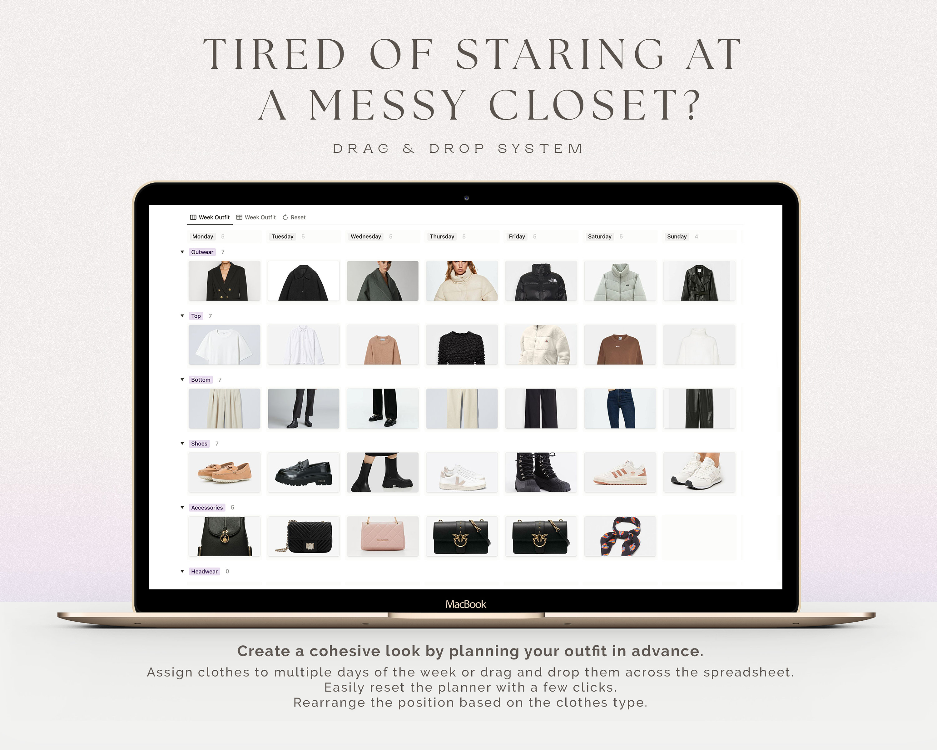 Outfit Planner Notion Template, Notion Wardrobe Manager, Notion Planner ...