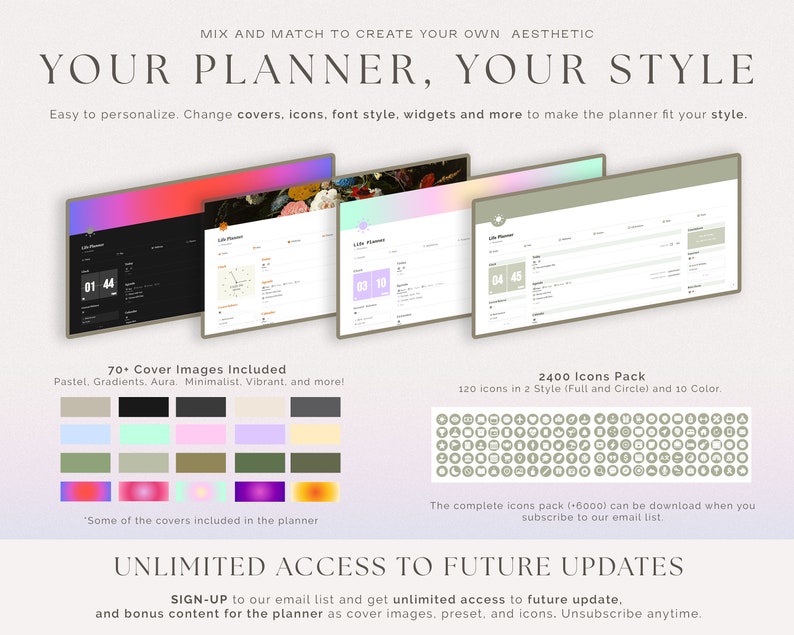 Notion Template Life Planner, Notion Dashboard, All in One Digital ...