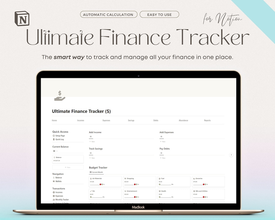Notion Template Finance Tracker, Notion Budget Template, Budget ...