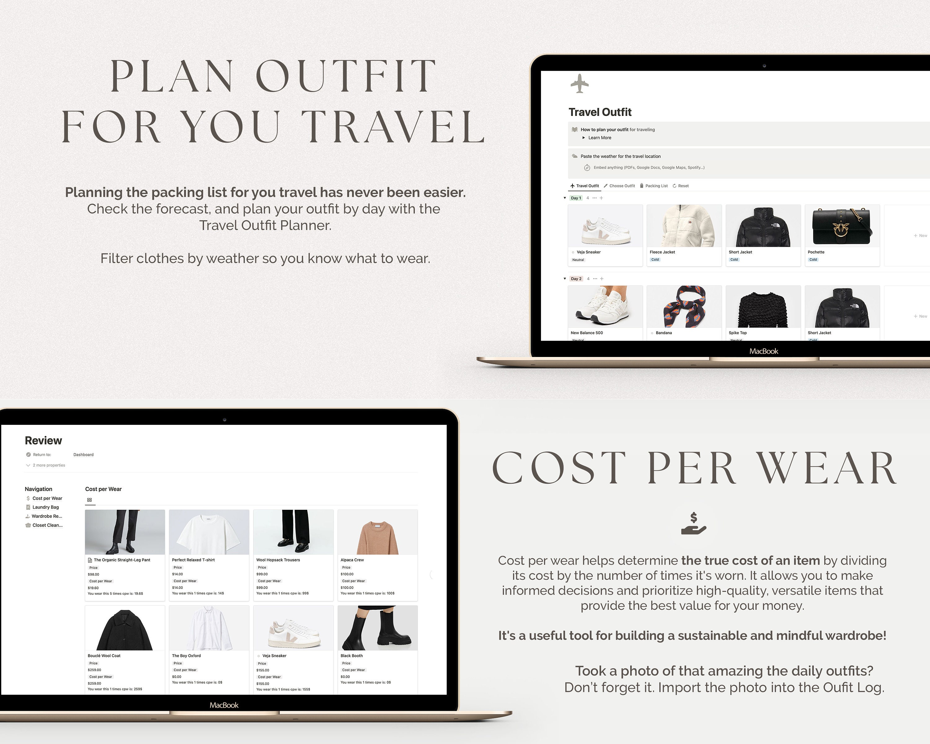 Outfit Planner Notion Template, Notion Wardrobe Manager, Notion Planner ...