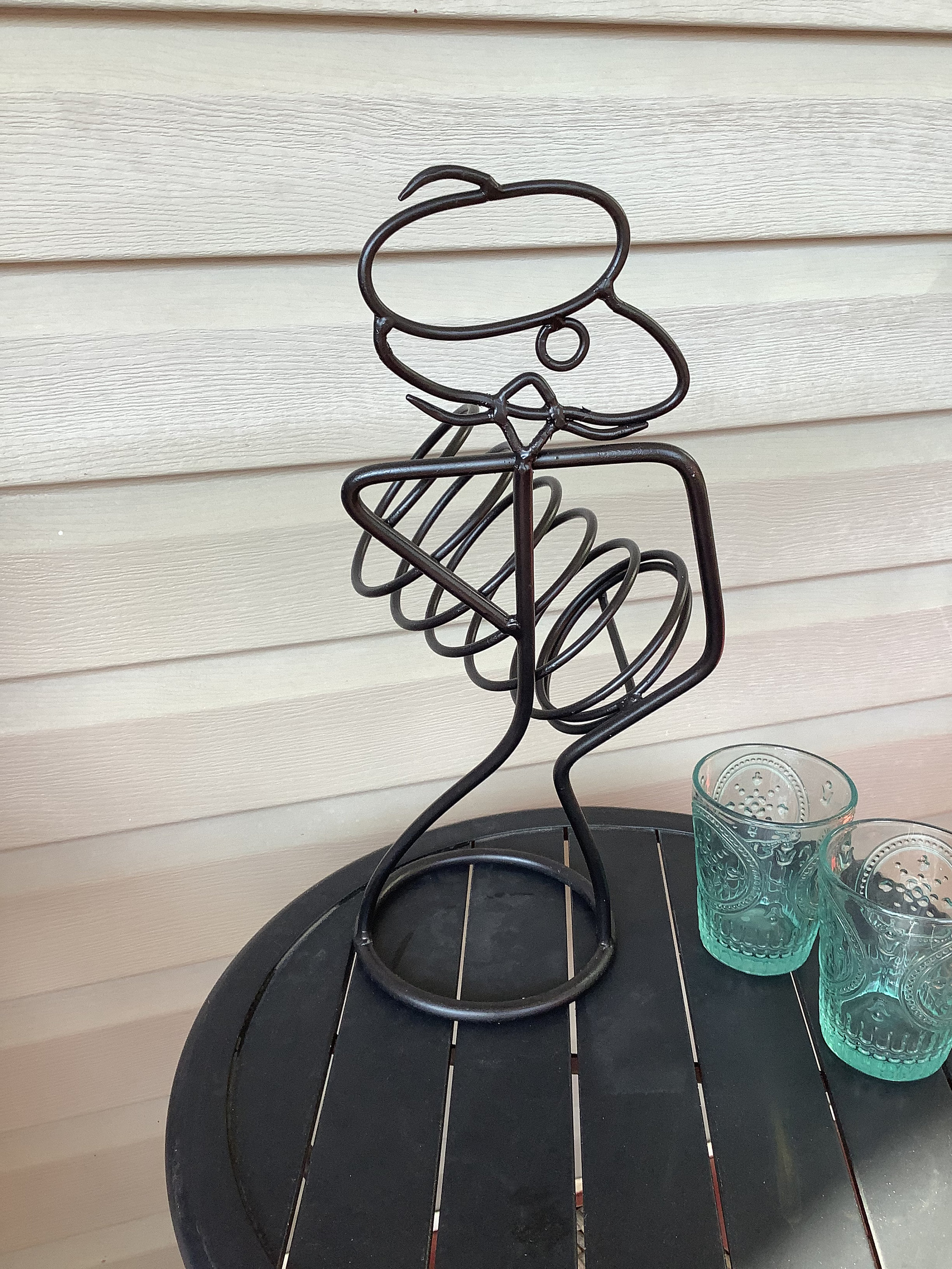 Midcentury French Man Wine Holder Metal Art Metal Wine Holder - Etsy