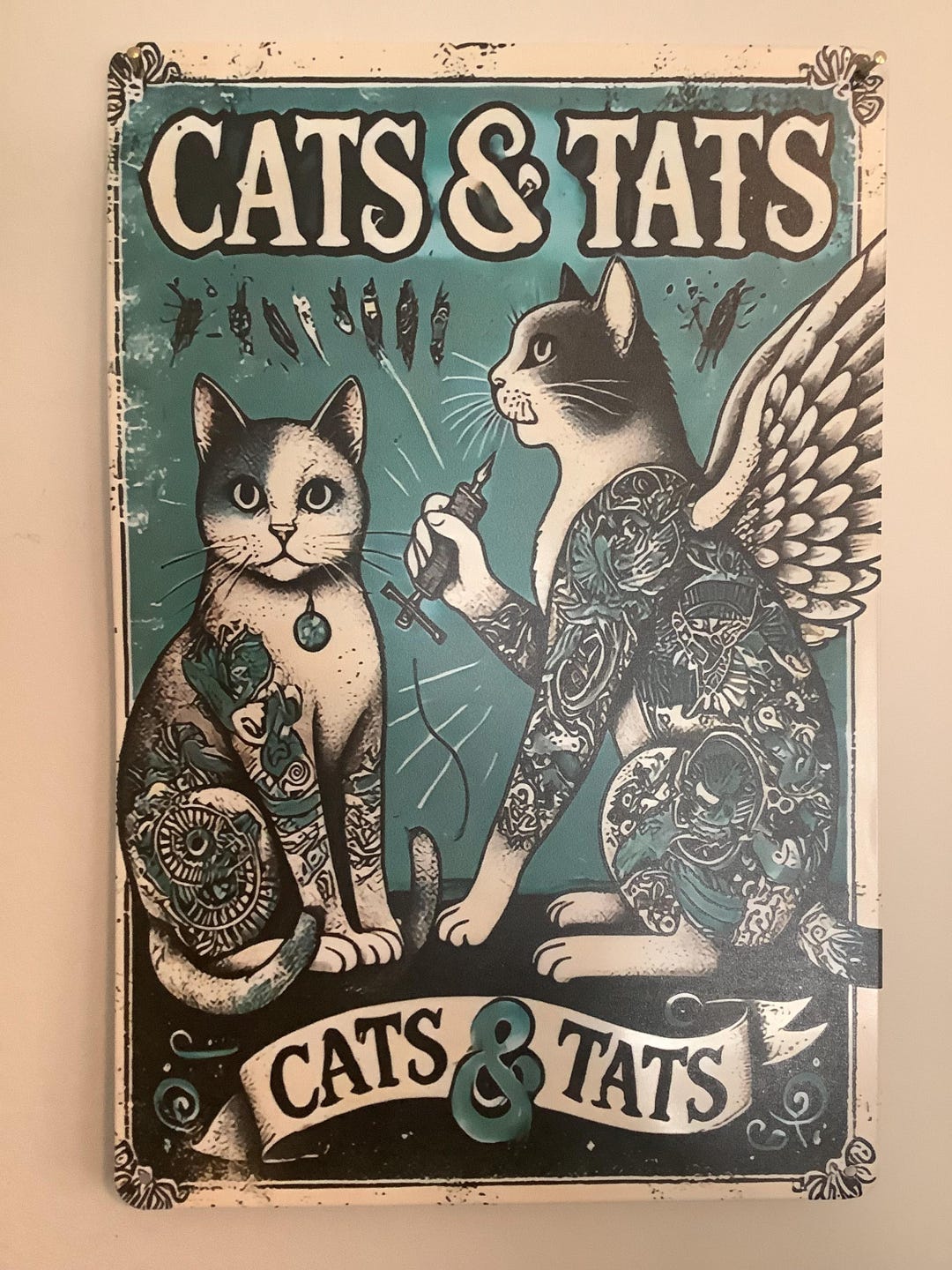 Cats & Tats Wall Art — Cat Wall Tin — Cat Wall Art - Etsy