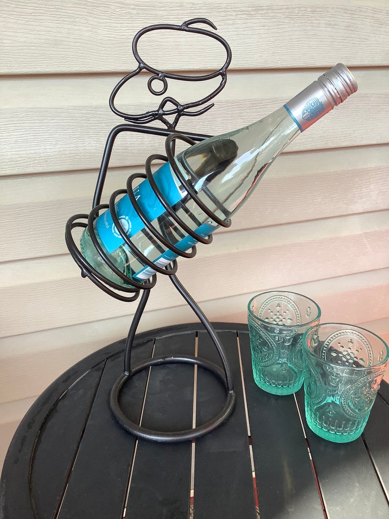 Midcentury French Man Wine Holder Metal Art Metal Wine Holder - Etsy