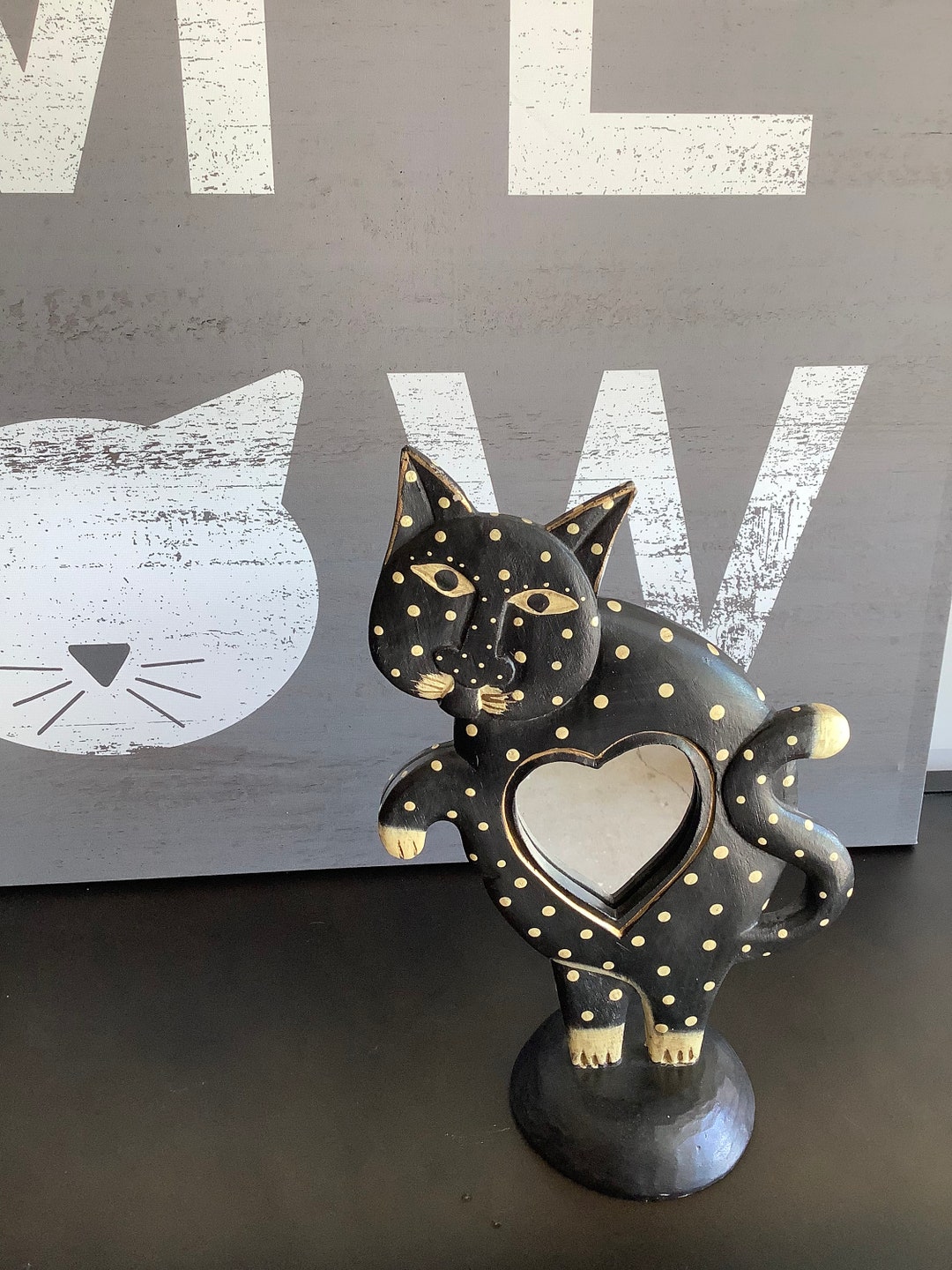 Cat Mirror Cat Decor Wooden Cat Mirror - Etsy