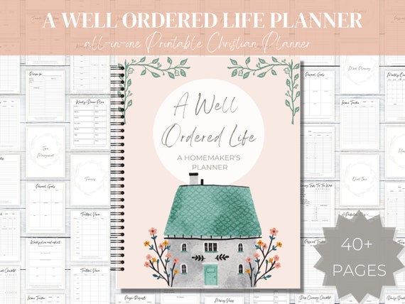 Christian Planner Cottagecore Homemaker Planner Home - Etsy